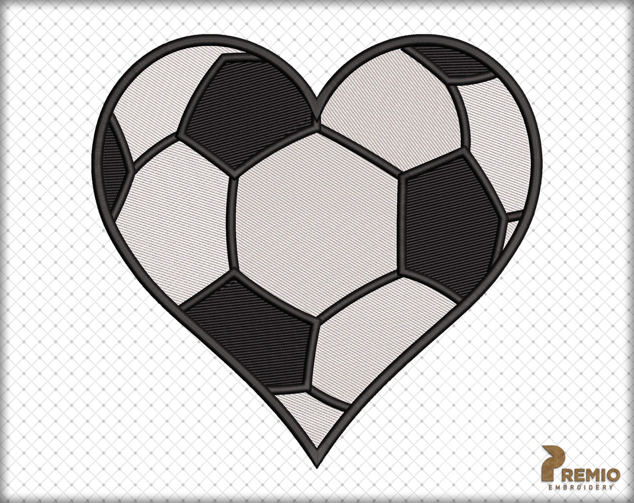 Soccer Hearts Embroidery Design, Soccer Lover Embroidery Files, Soccer ...