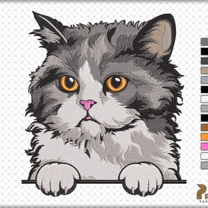 Cat Embroidery Design, Cute Cat Embroidery Design, Kitten Cat ...