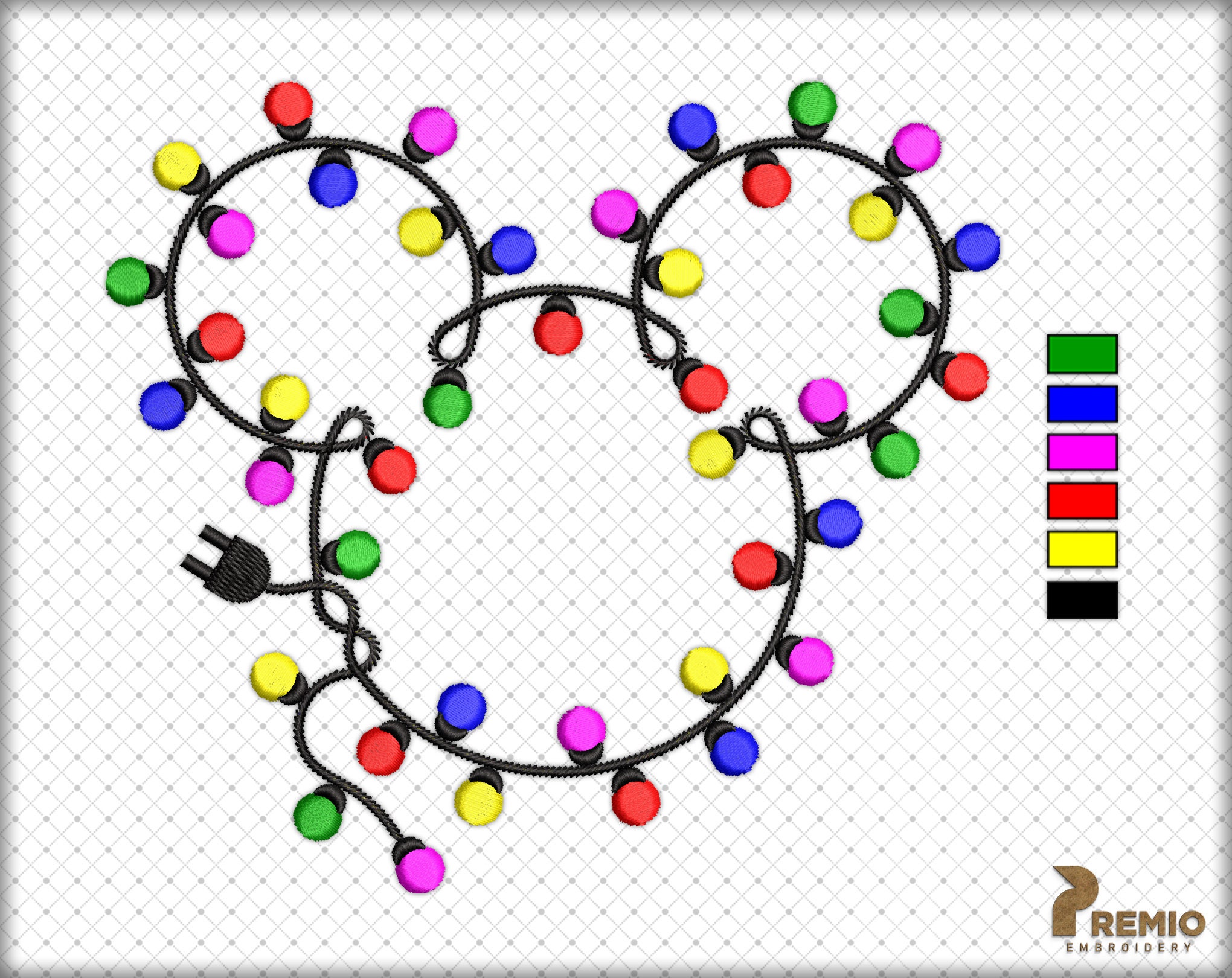 Christmas Lights Machine Embroidery Designs, Christmas Machine ...