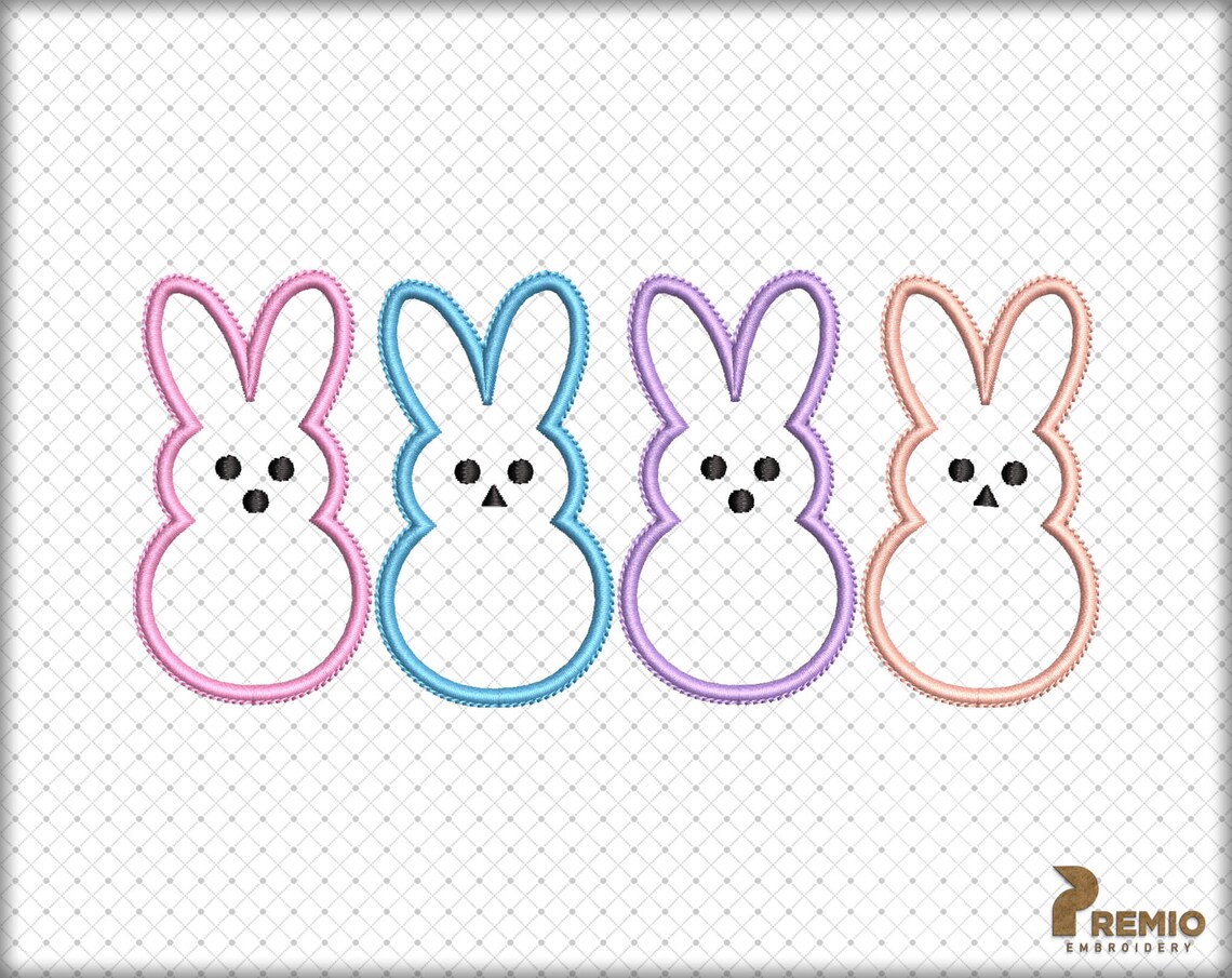 Peeps Easter Machine Embroidery Design File, Happy Easter Peeps ...