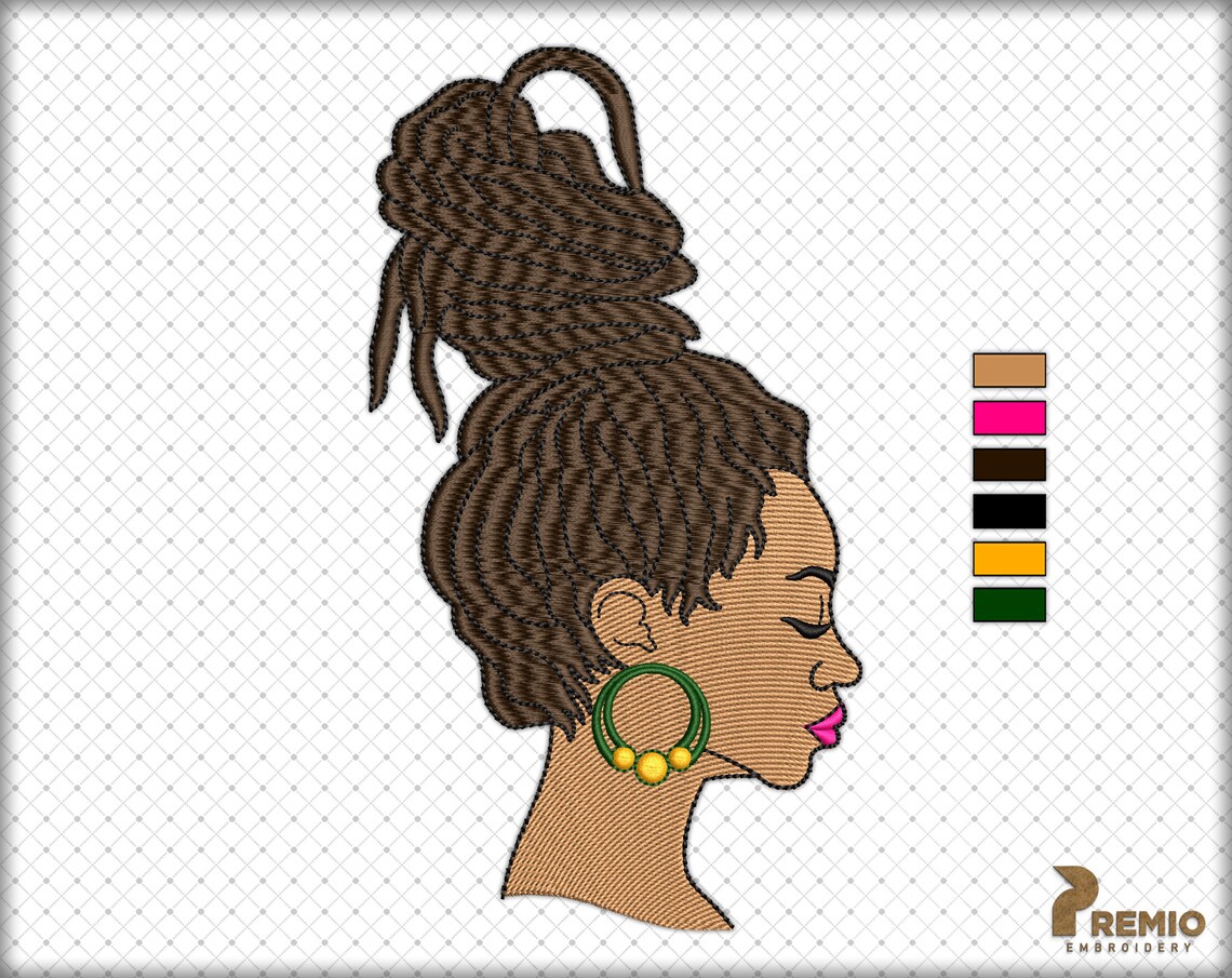 Afro Woman Embroidery Design, African Embroidery Design, African ...