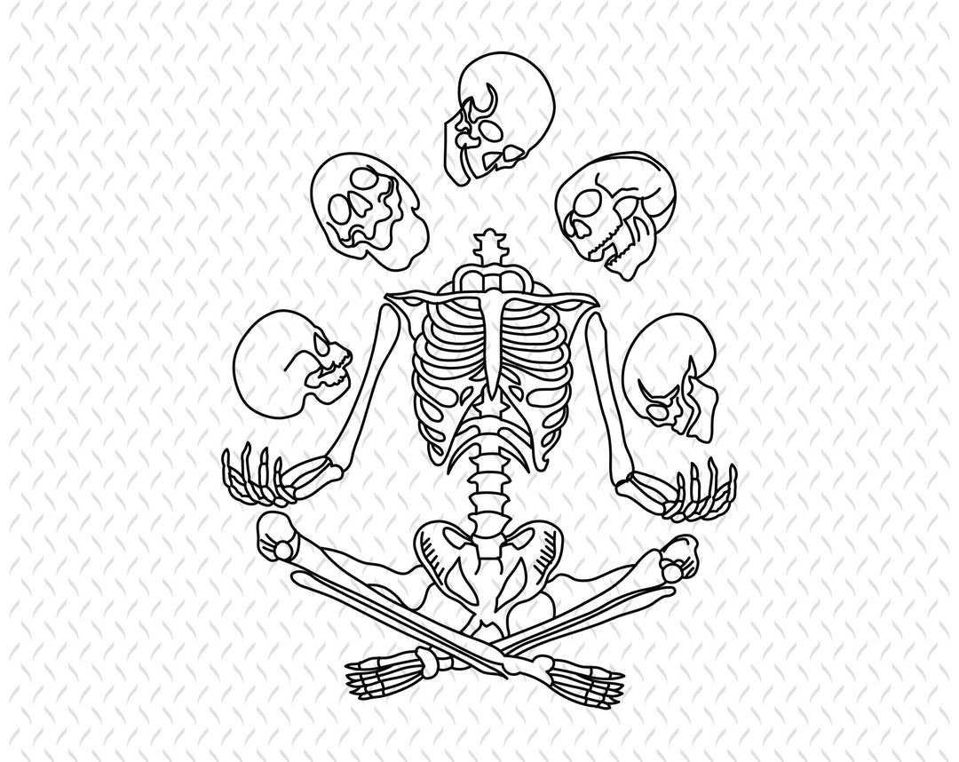Skeleton PNG, Halloween Png, Skeleton Meditating PNG, Yoga Skeleton Png ...