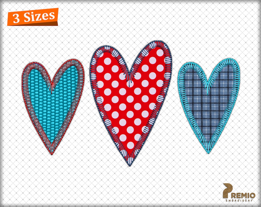 Hearts Applique Embroidery Design, Valentine Applique Design, HEARTS ...