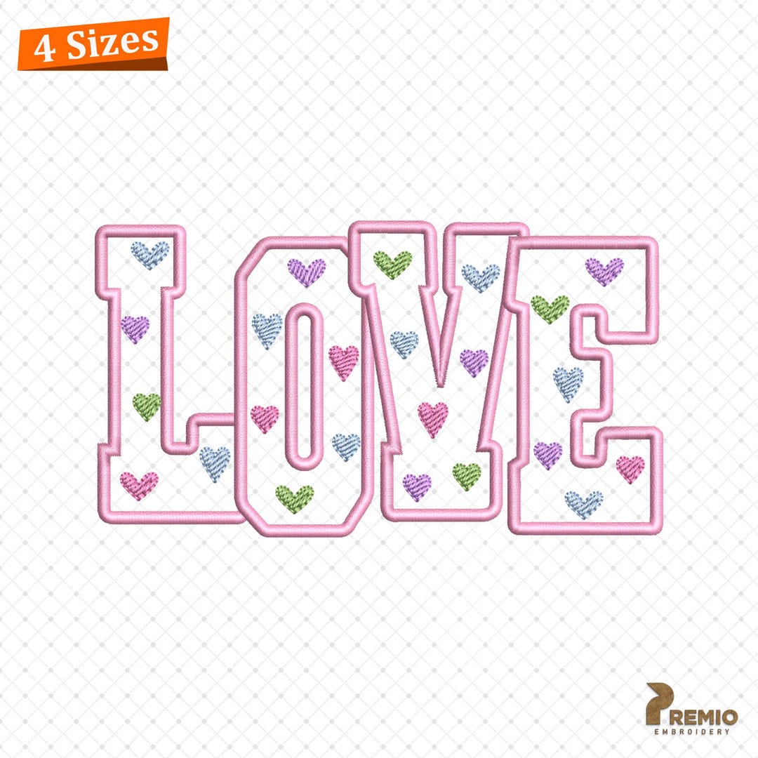 Valentine's Day Embroidery Files, Love Applique Designs for Crafting ...