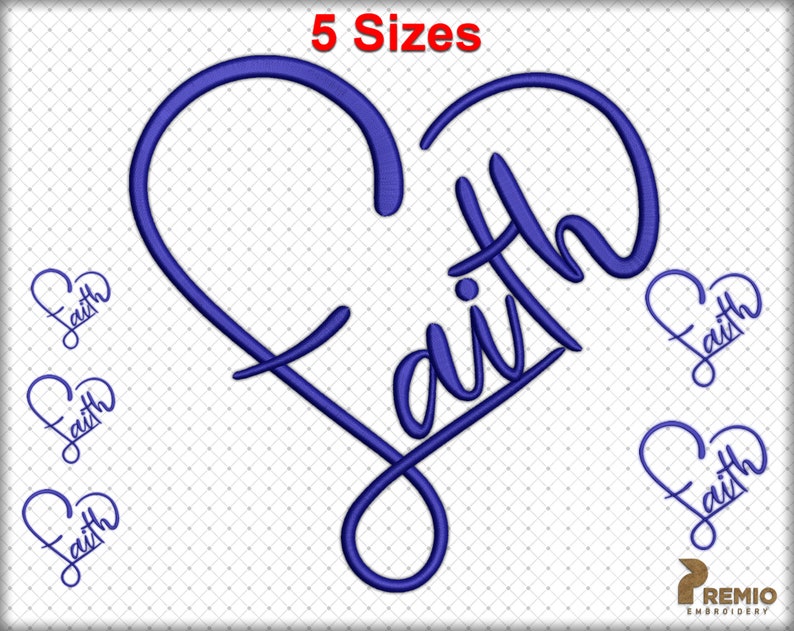 Faith Heart Embroidery Designs Faith Hope Love Embroidery - Etsy
