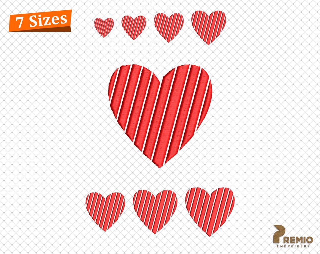 Mini Heart Machine Embroidery Design, Embroidery Designs Heart, Heart ...