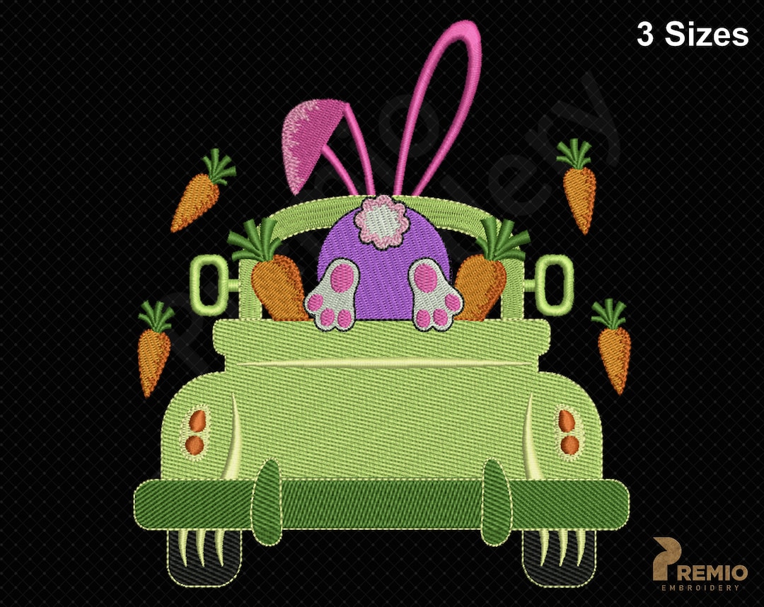 Happy Easter Car Embroidery Design, Easter Embroidery Designs, Easter ...