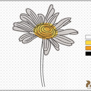 Daisy Embroidery Design, Daisy Flower Machine Embroidery Design, Daisy ...