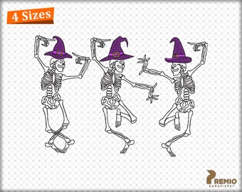 Halloween Dancing Skeletons Machine Embroidery Design File - Etsy