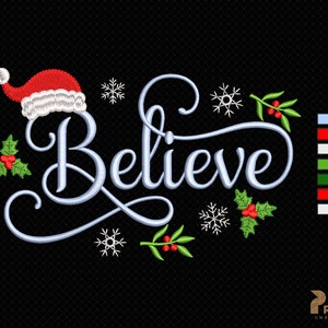 Christmas Embroidery, Believe Embroidery Design, Believe Machine ...