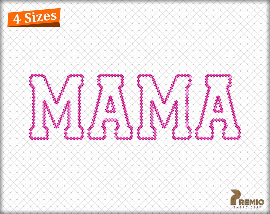 Mama Applique Embroidery Design, Curved Mama Machine Embroidery Design ...