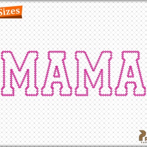 Mama Applique Embroidery Design, Curved Mama Machine Embroidery Design ...