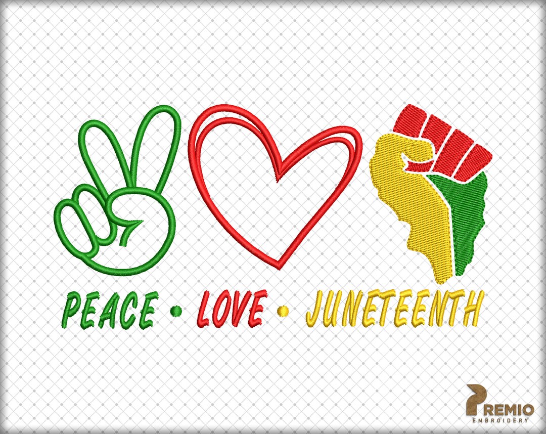 Juneteenth Embroidery Design, Juneteenth 1865 Embroidery Design, Love ...