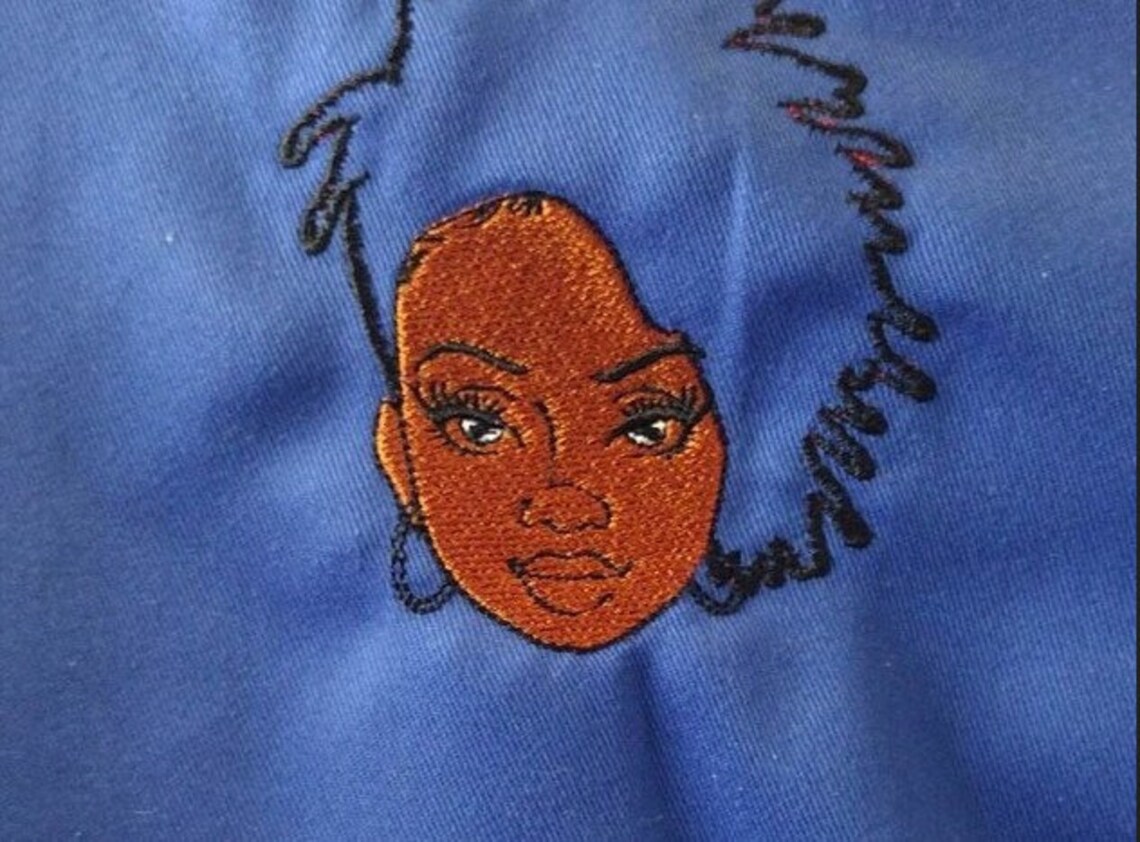 Afro Woman Applique Machine Embroidery Design, Black Girl Hair Applique ...