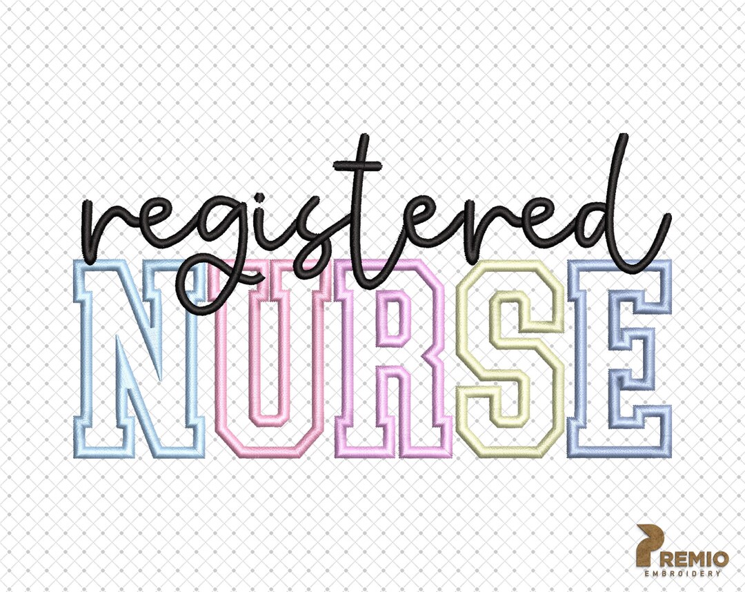 Registered Nurse Embroidery Design, RN Nurse Embroiderey Designs, Nurse ...