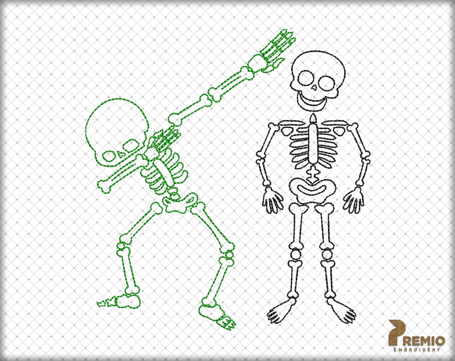 Dancing Skeleton Embroidery Design Halloween Embroidery Etsy