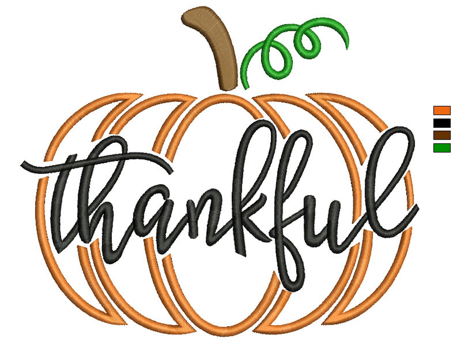 Thanksgiving Embroidery Designs Thanks Giving Pumpkin | Etsy