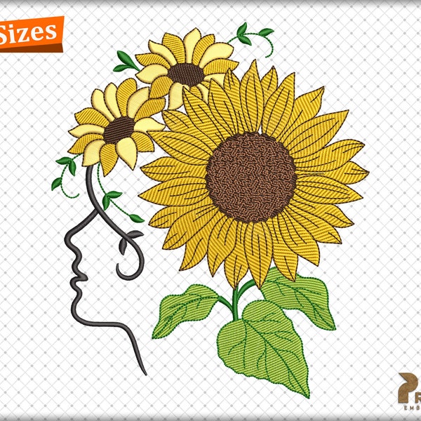 Sunflower Embroidery - Etsy