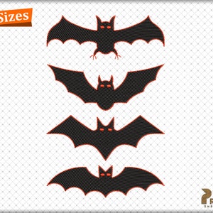 Bats Embroidery Designs, Four Flying Bats Machine Embroidery Design ...