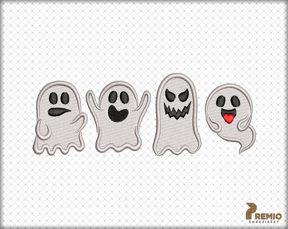 Ghost Embroidery Design, Embroidery Ghost Machine Design, Trendy ...