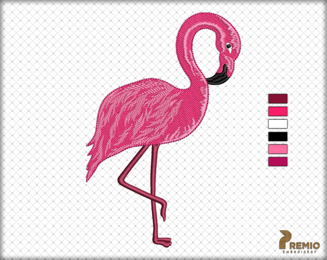 Flamingo Embroidery Design, Pink Flamingo Machine Embroidery Designs ...
