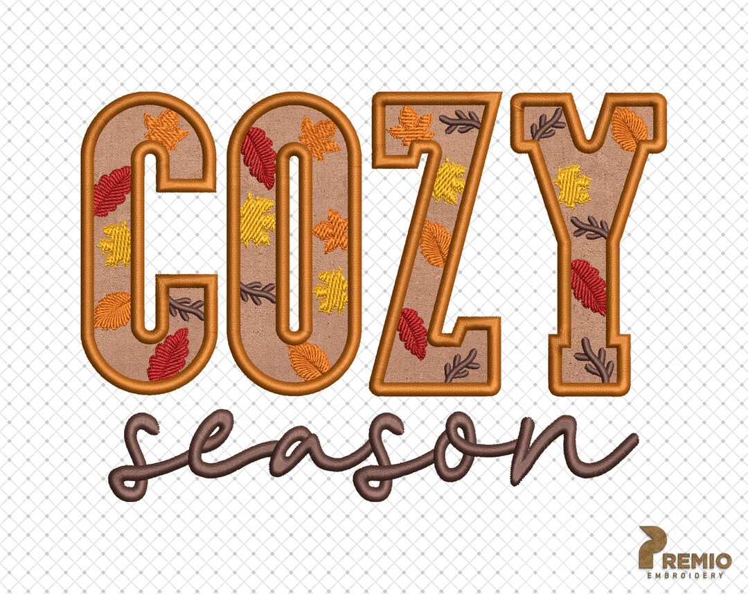 Cozy Season Applique, Fall Applique Embroidery Design, Retro Halloween ...