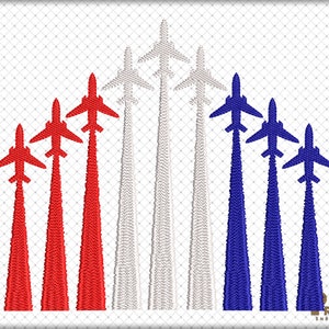 American Flag Machine Embroidery Design, USA Flag Air Force Flyover Red ...