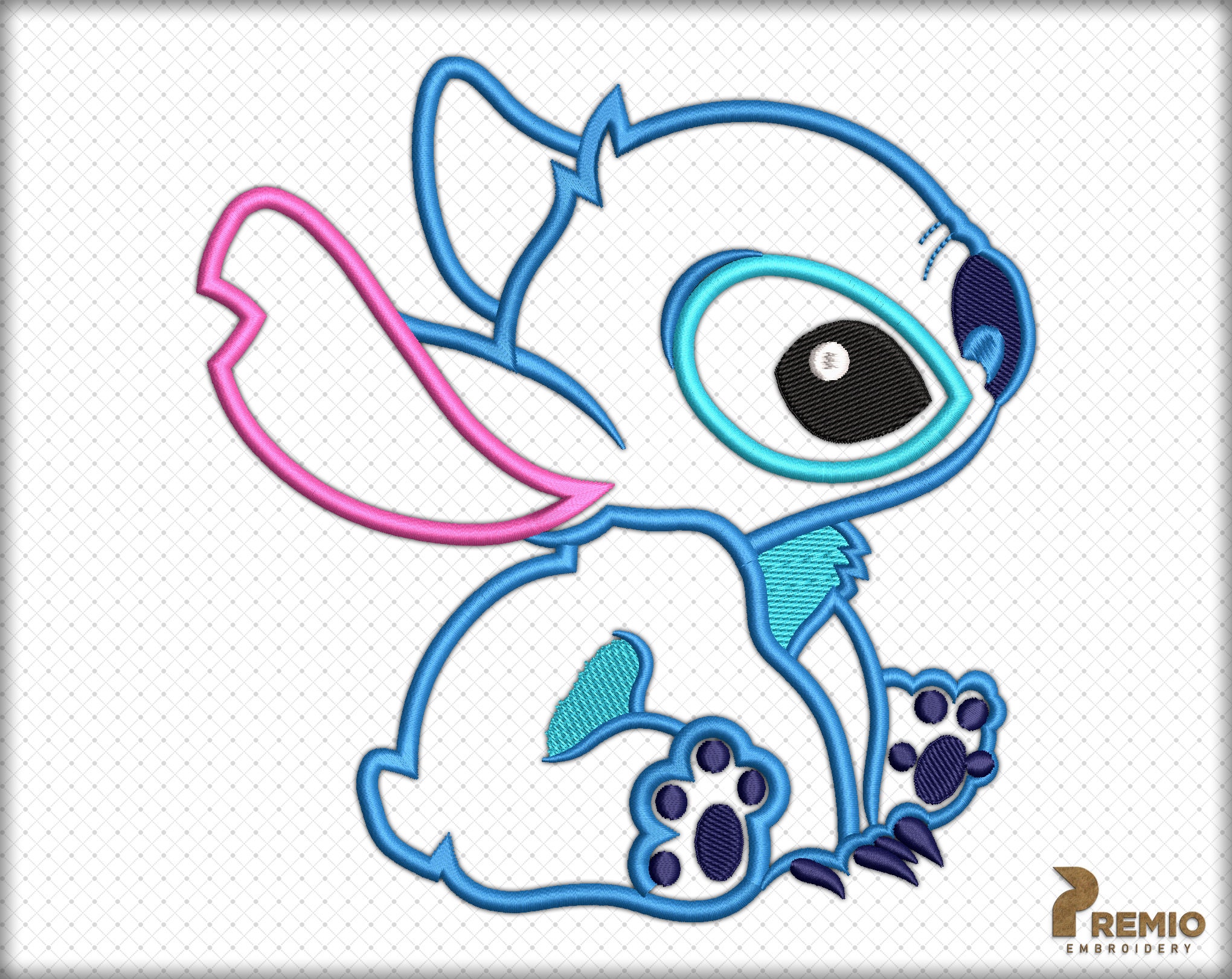 Stitch Applique Embroidery Design Lilo Applique Designs | Etsy