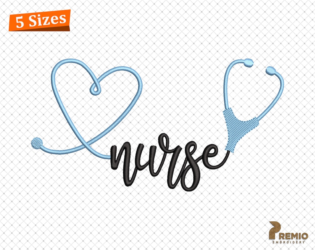 Heart Stethoscope Embroidery Design, Stethoscope Nurse Embroidery Files ...
