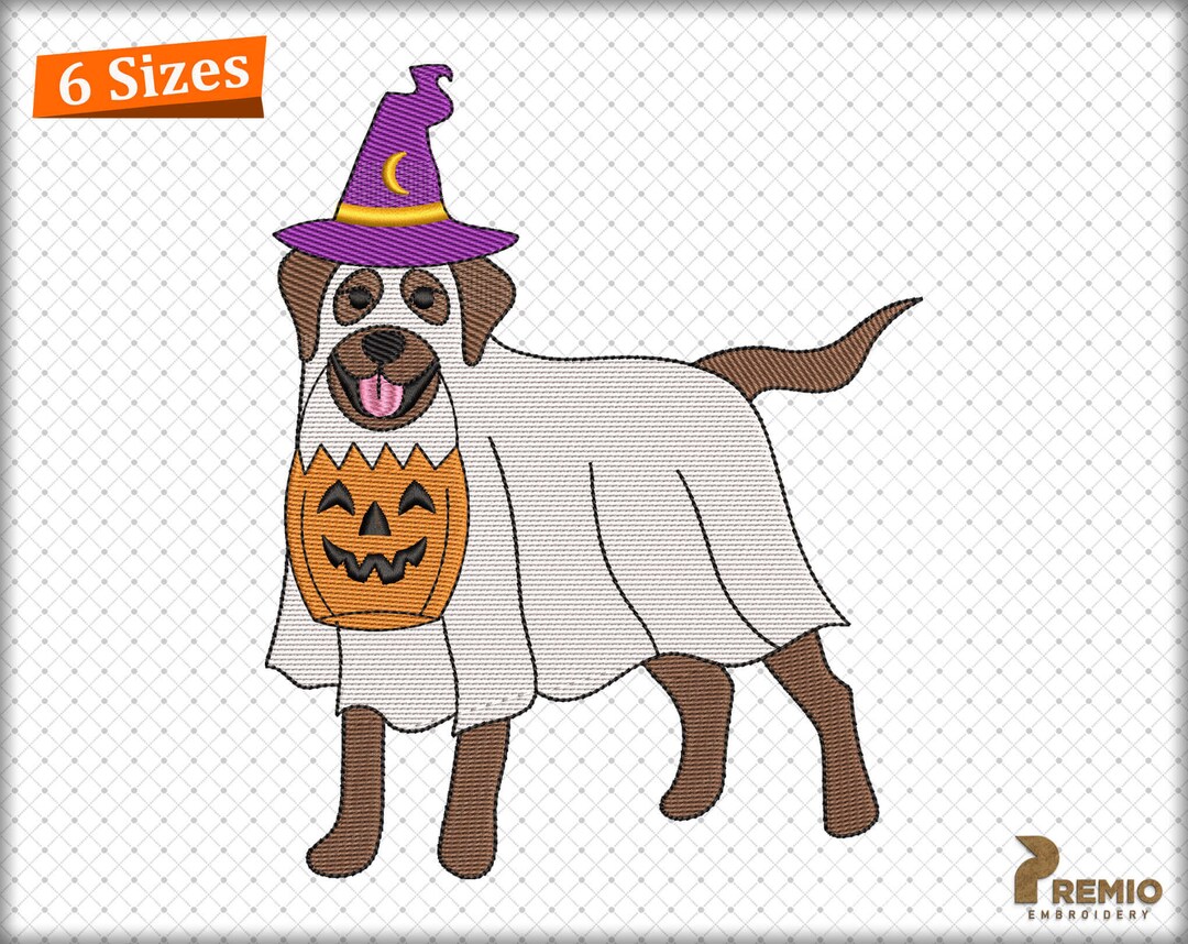 Halloween Dog Embroidery Design, Dog Ghost Embroidery Design, Spooky ...
