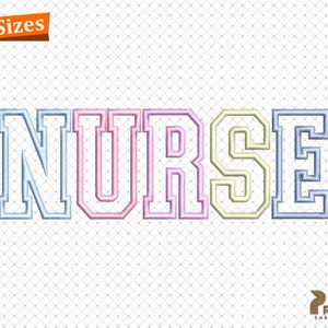 Nurse Applique Embroidery Design, Registered Nurse Embroidery Files ...
