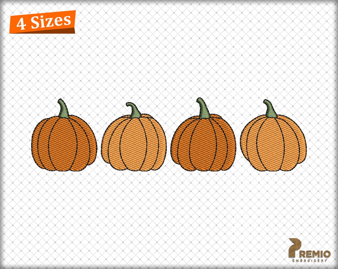 Four Pumpkin Embroidery Design, Pumpkin Machine Embroidery Files, Cozy ...