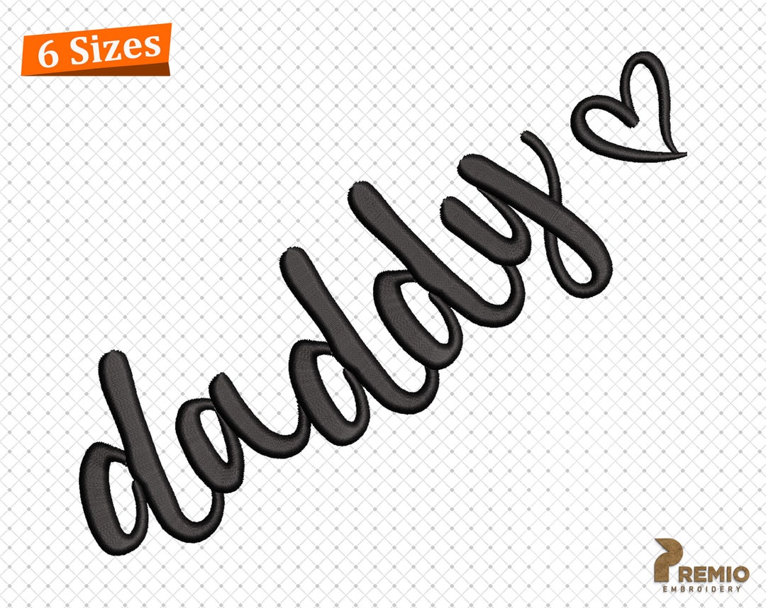 Daddy Embroidery Design, Curve Collar Daddy Arched Embroidery Files ...