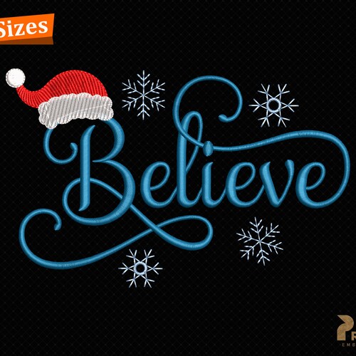 Believe Machine Embroidery Design Christmas Embroidery - Etsy