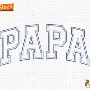 Papa Embroidery Design, Papa Arched Machine Embroidery Files, Gift for ...