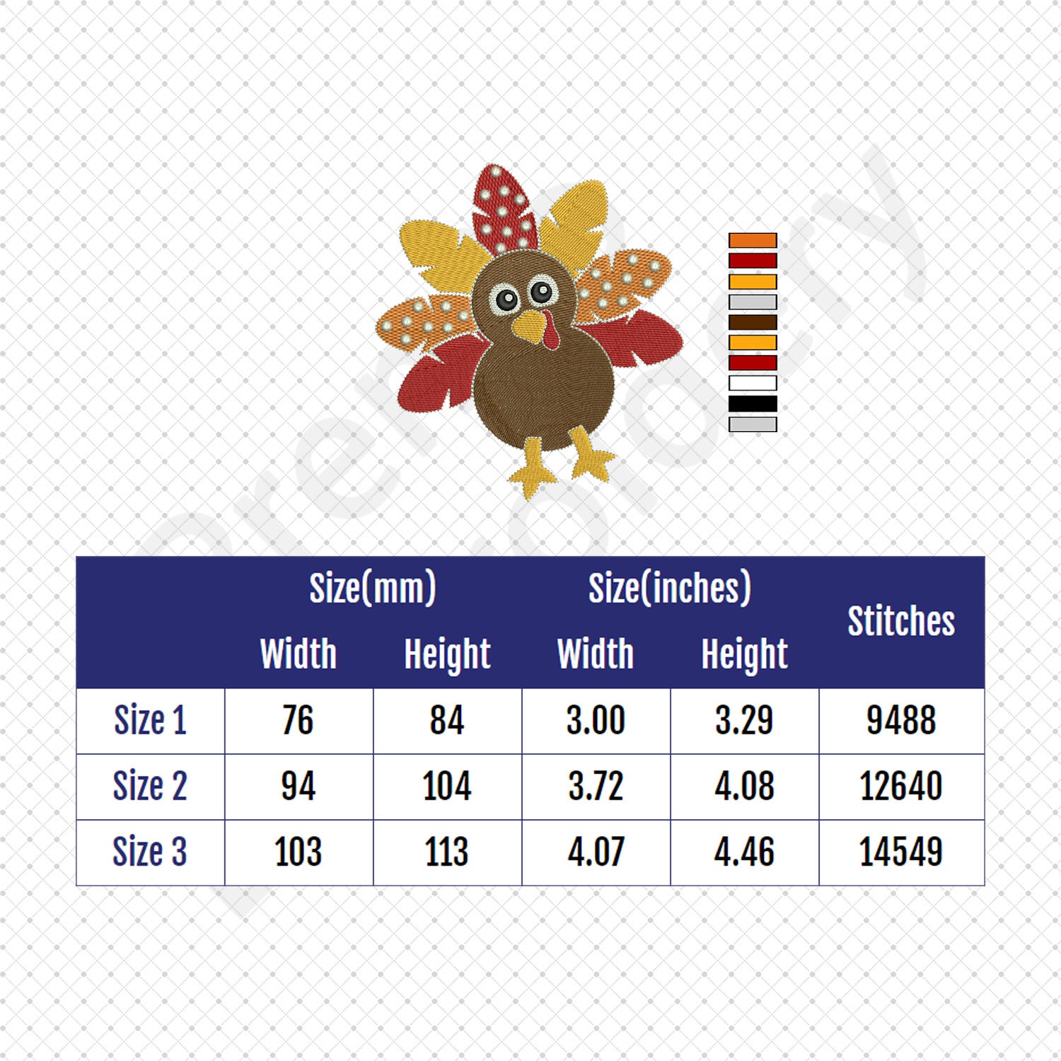 Turkey Embroidery Designs, Thanksgiving Turkey Embroidery Designs ...