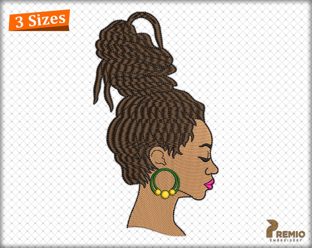 Afro Woman Embroidery Design, African Embroidery Design, African ...