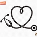 Heart Stethoscope Embroidery Design, Stethoscope Nurse Embroidery Files ...
