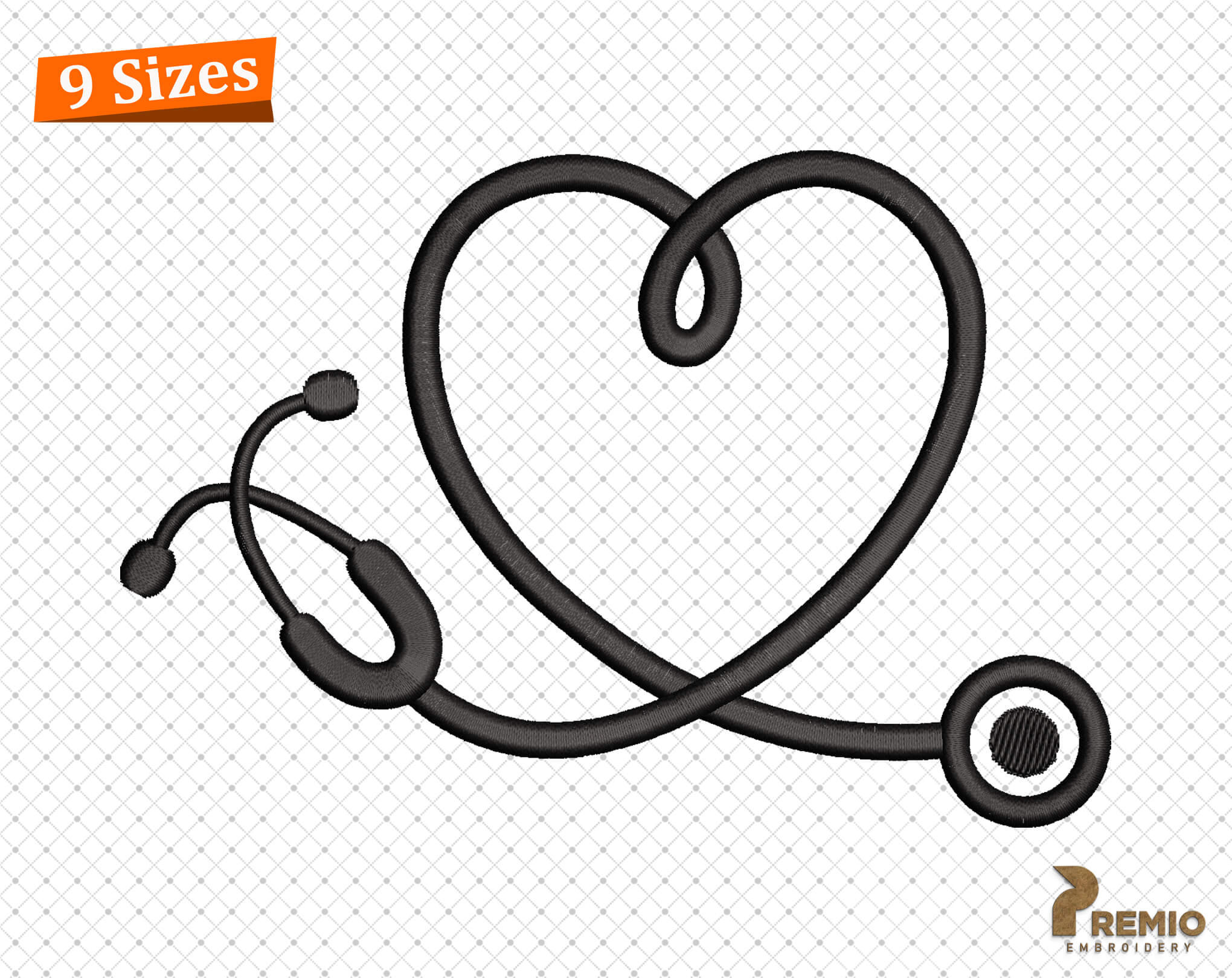 Heart Stethoscope Embroidery Design, Stethoscope Nurse Embroidery Files ...