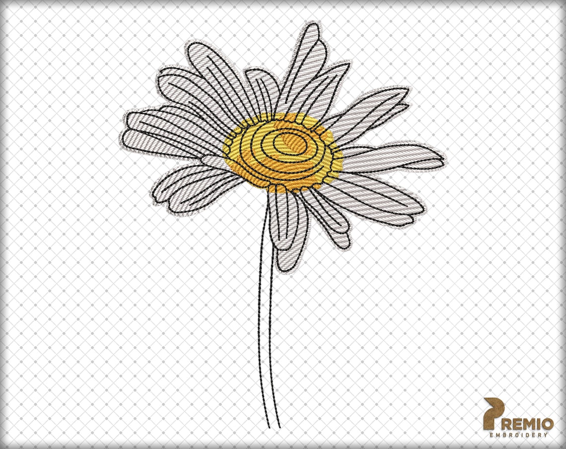 Daisy Embroidery Design Daisy Flower Machine Embroidery | Etsy
