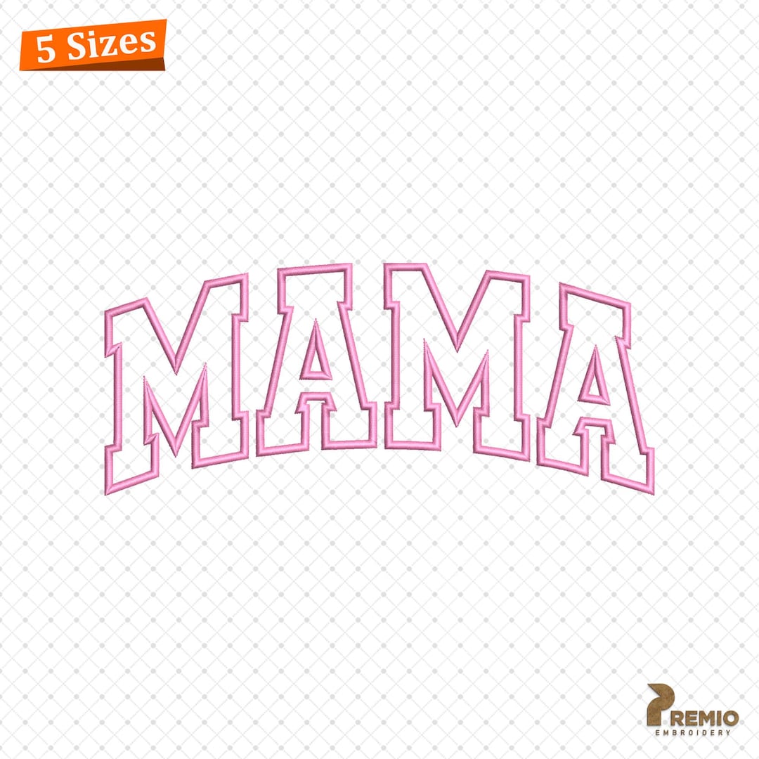 MAMA Applique Embroidery Design, Ribbon Mama Arched Applique Embroidery ...