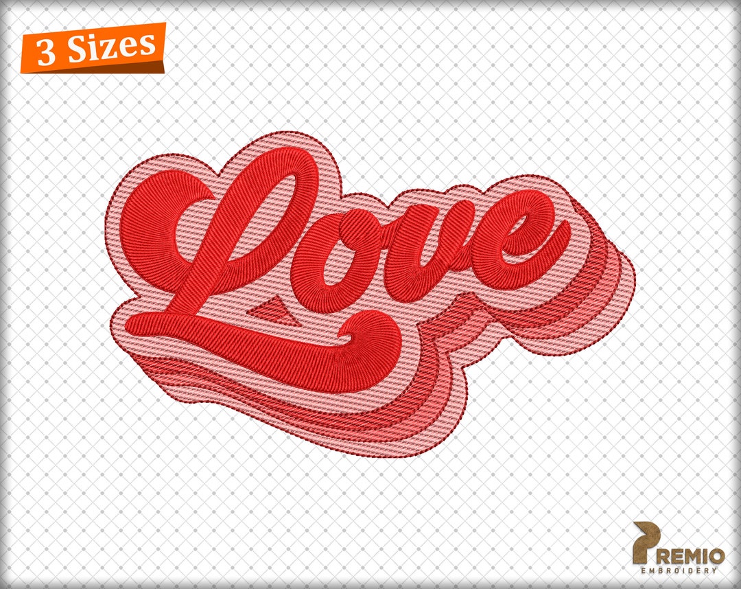 Love Embroidery Design, Valentine's Embroidery Design, Love Machine ...