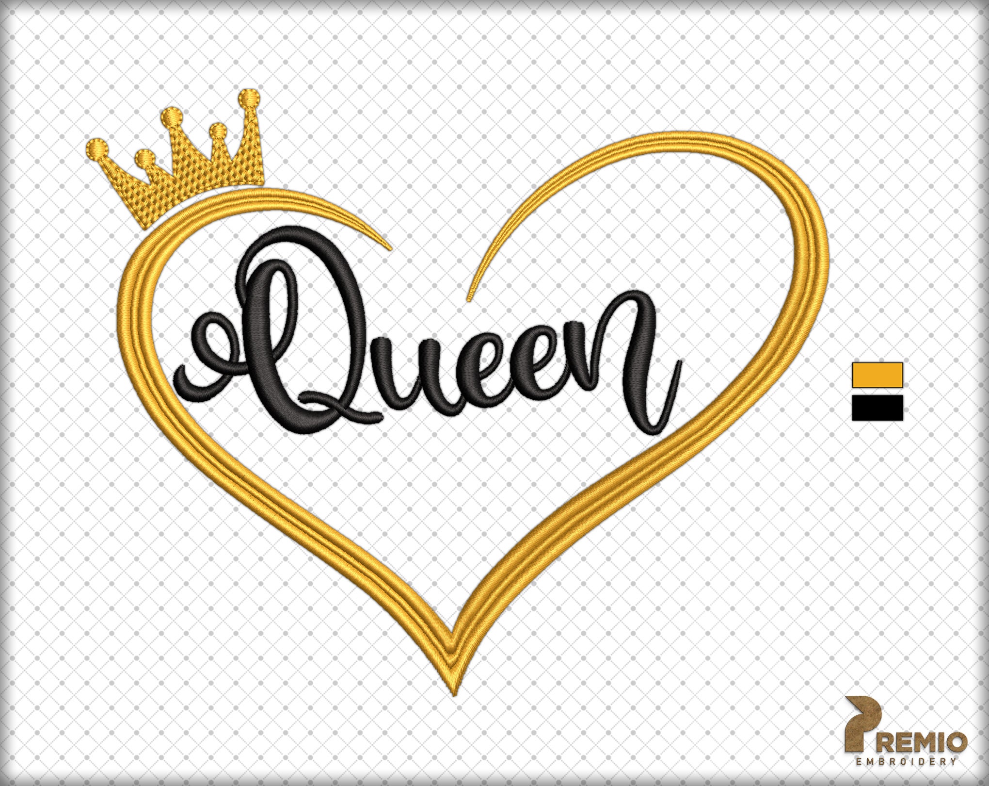 Queen Heart With Crown Embroidery Design Queen Machine - Etsy