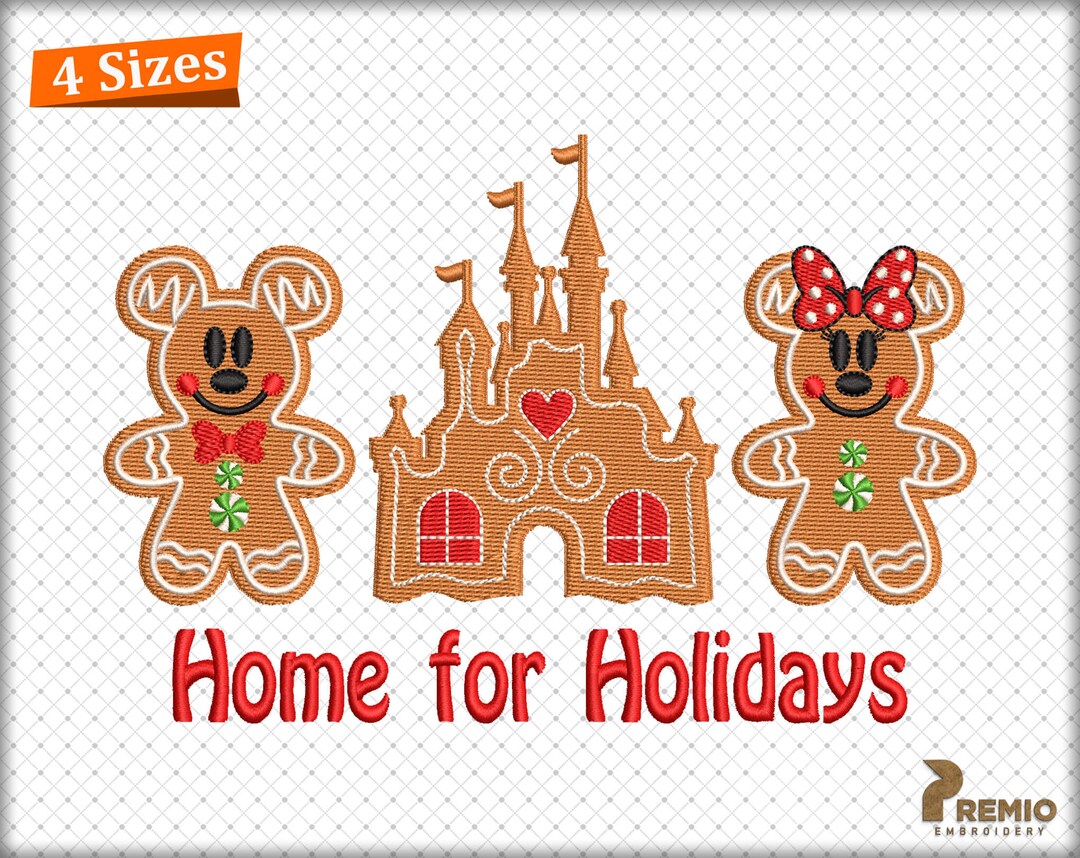 Gingerbread Cookie Embroidery Design, Home for the Holidays Gingerbread ...