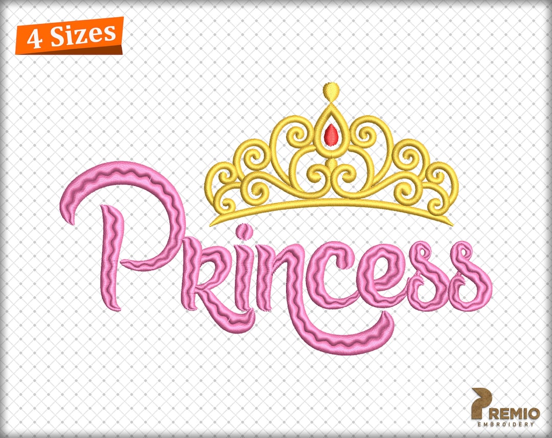Princess Embroidery Design, Queen Heart With Crown Embroidery Design ...