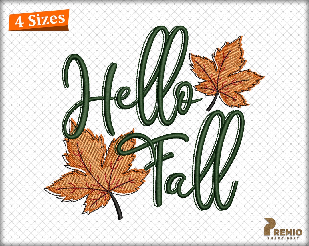 Hello Fall Embroidery Design, Halloween, Fall Saying, Hello Autumn ...