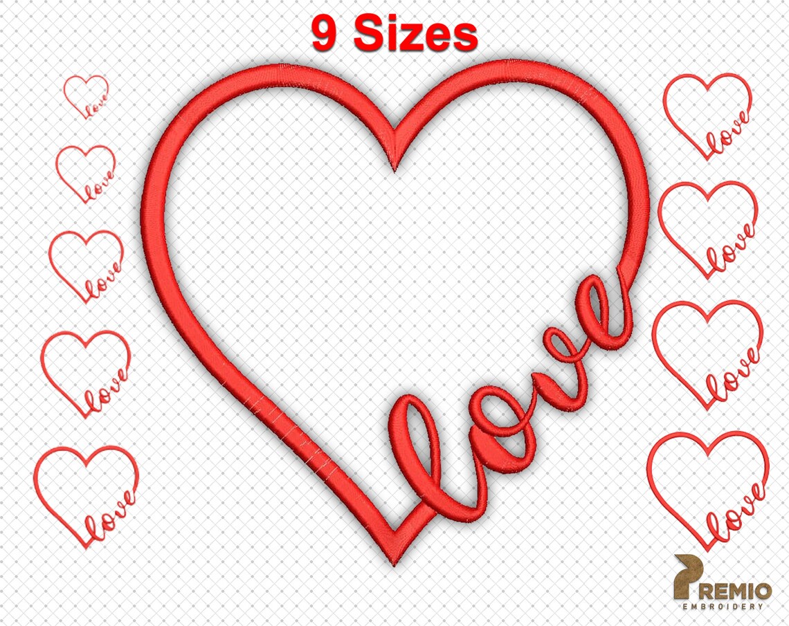 Heart Embroidery Designs Heart Machine Embroidery Design - Etsy