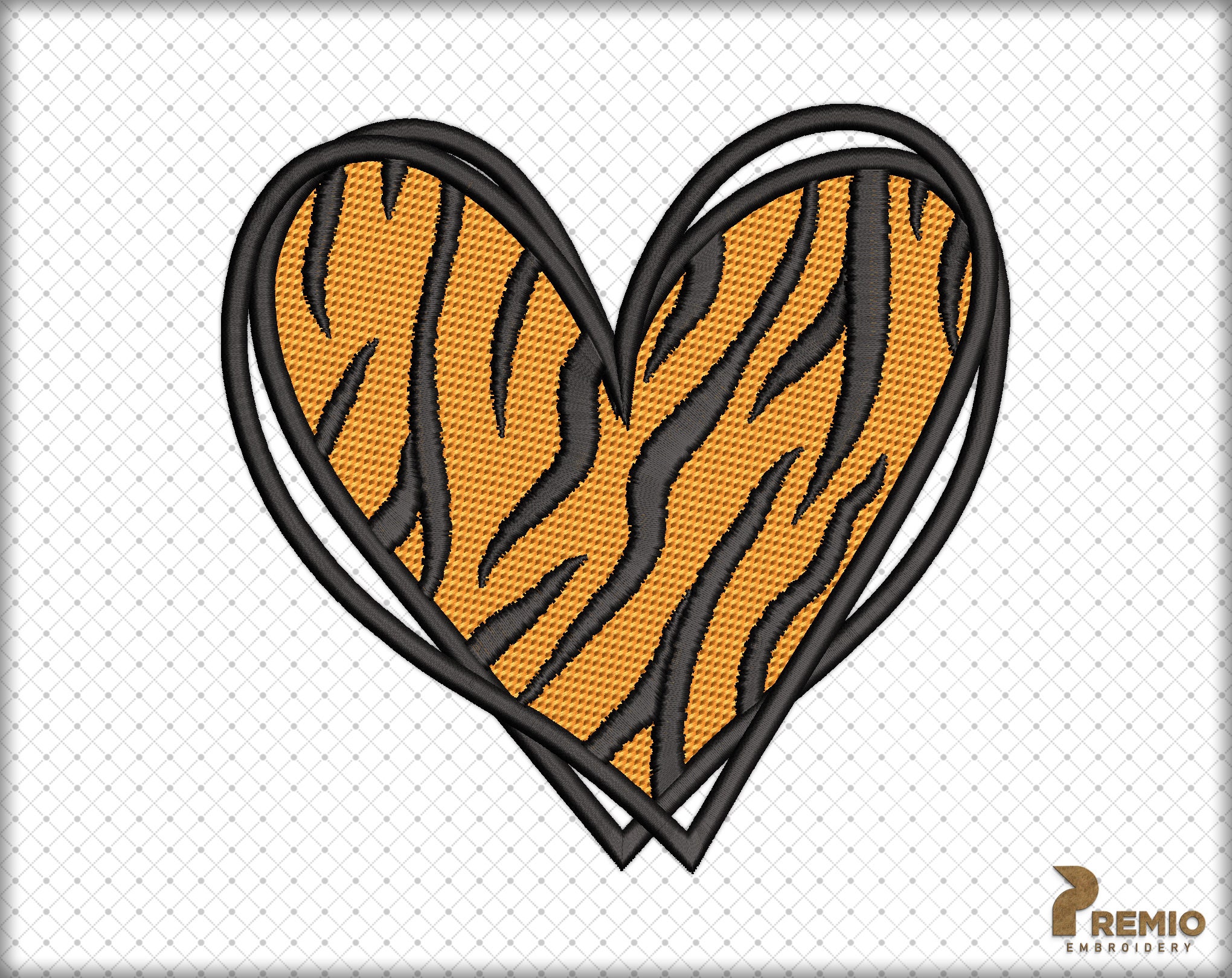 Tiger Heart Embroidery Design Wild Animal Print Embroidery - Etsy
