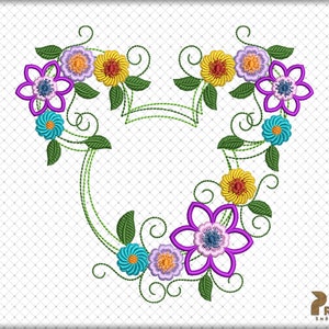 Spring Embroidery Designs, Floral Spring Monogram Embroidery Design ...