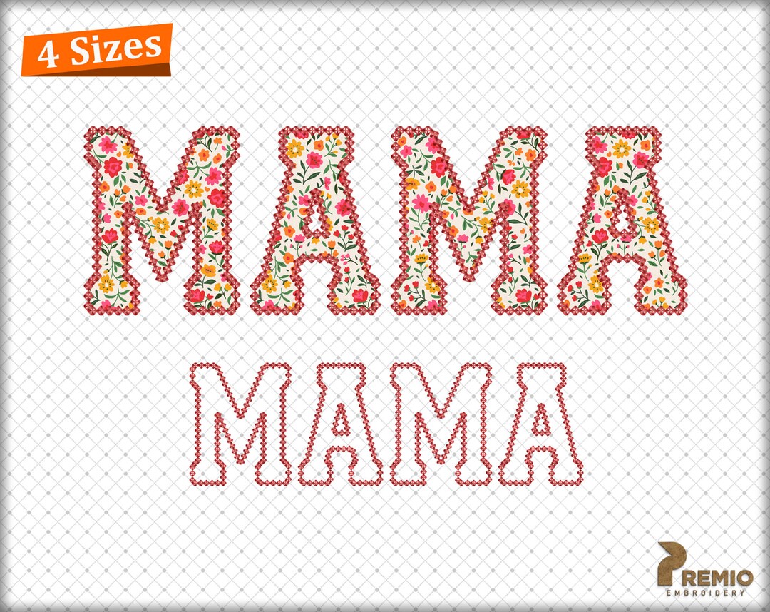 Mama Applique Embroidery Files, Personalize Your Creations With Mama ...